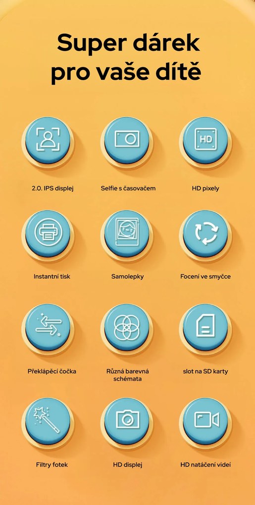 Bezdoteku Dětský instantní fotoaparát OPTIMUS modrý