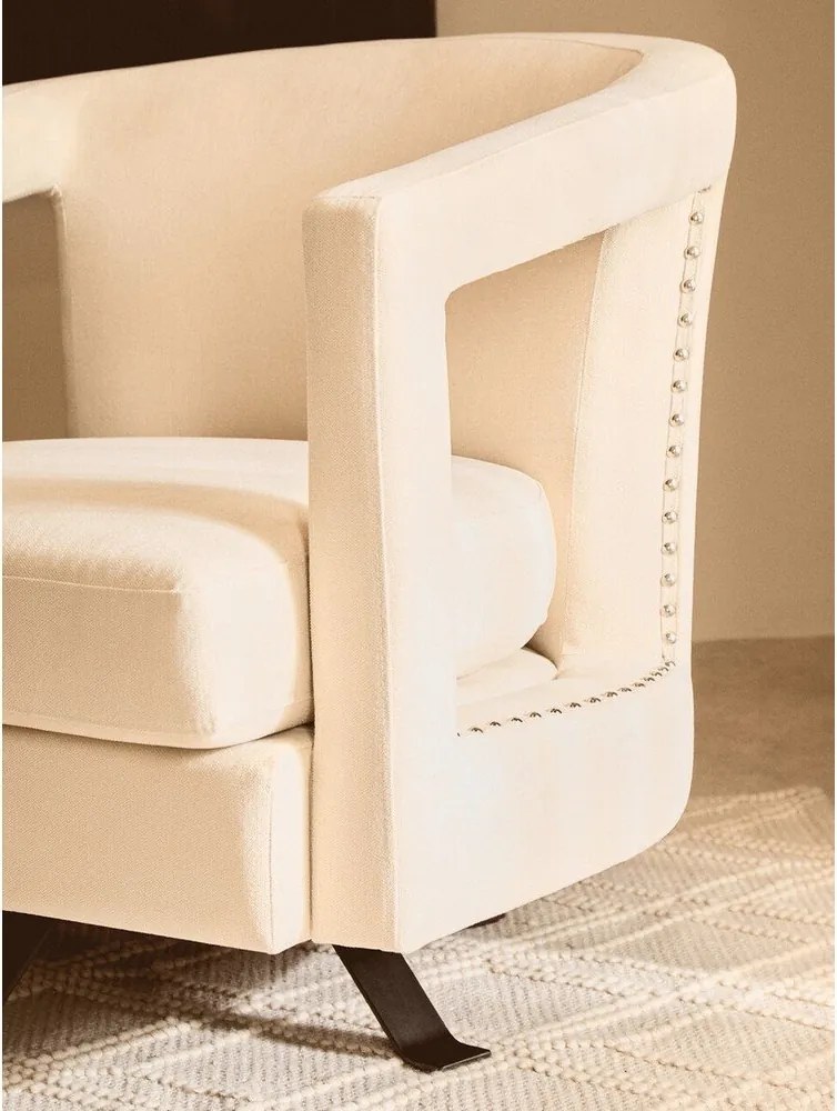 Béžové otočné sametové křeslo Hestia – Premier Housewares