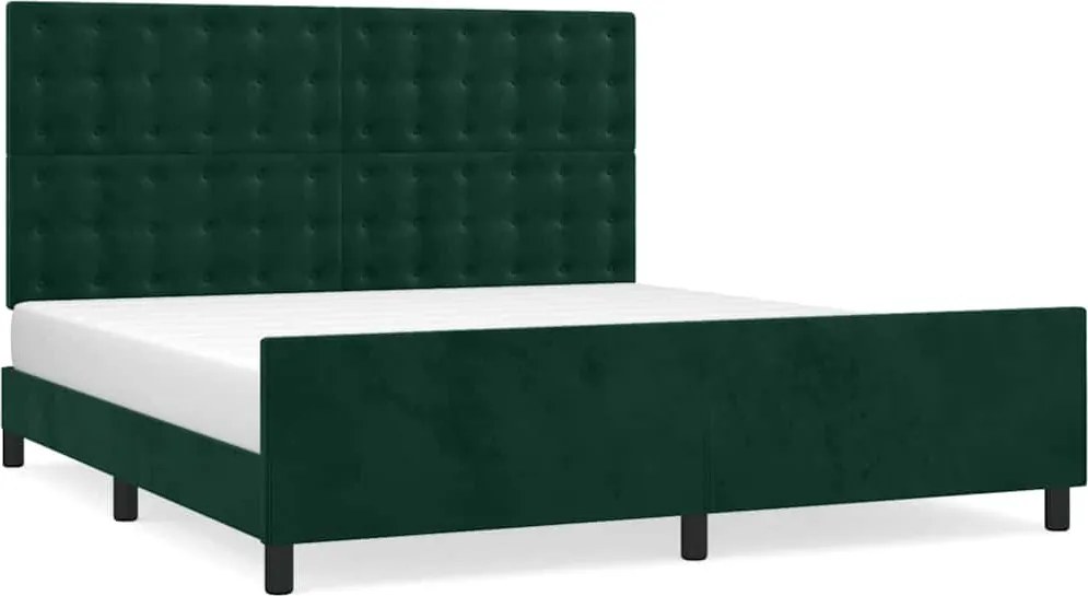 Rám postele bez matrace tmavě zelená 160 x 200 cm samet 3126010