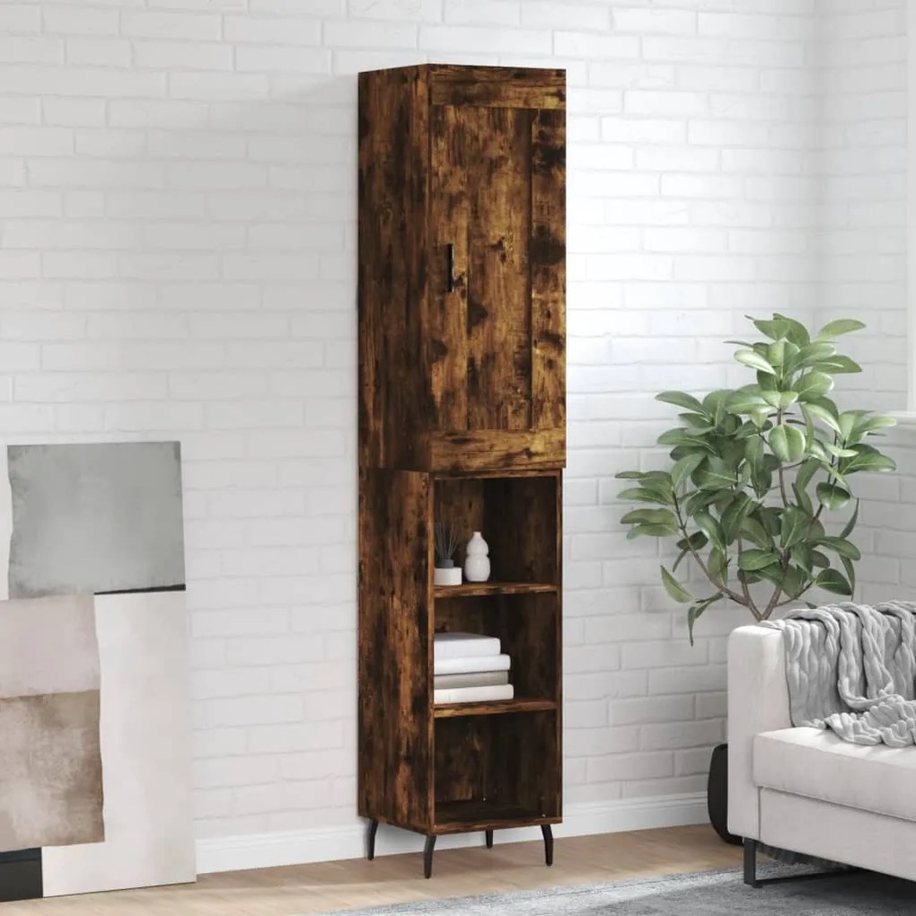 Skříň highboard kouřový dub 34,5 x 34 x 180 cm kompozitní dřevo 3200342