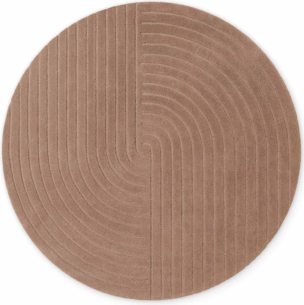 Vikosa, Kusový koberec Vikosa Arcura 106300 Brown kruh, 200x200 (průměr) kruh, hnědá, ložnice