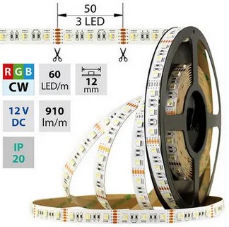 LED pásek McLED 12V RGBW CW studená bílá 12mm IP20 19,2W/m ML-123.634.60.0 (5m)