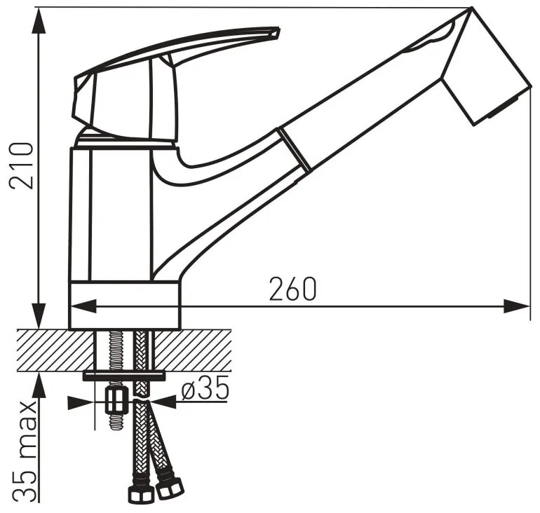 F-Design Avanza, stojánková dřezová baterie, chrom lesklý, FD1-A02-4-11