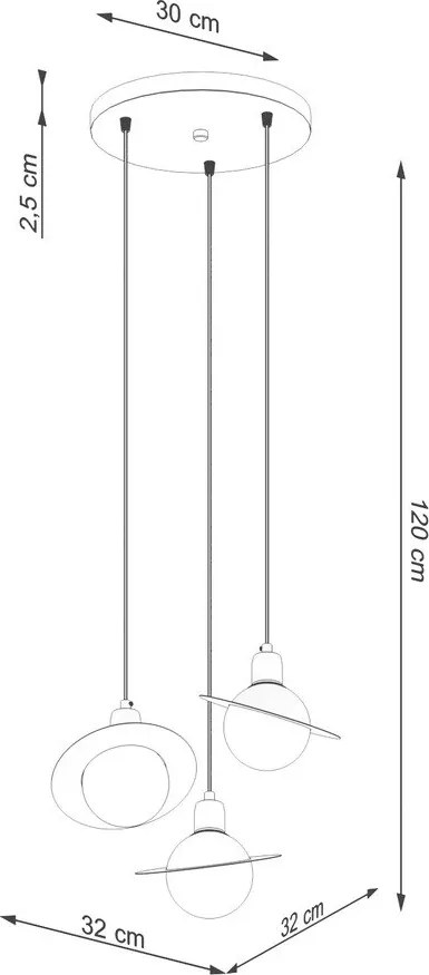 Bílý dětský lustr se skleněným stínidlem ø 32 cm Mab – Sollux