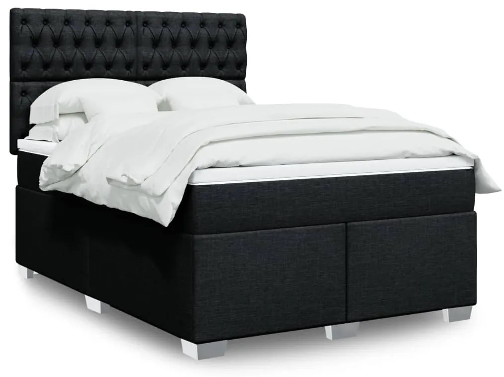 Box spring postel s matrací černá 160x200 cm textil 3290548