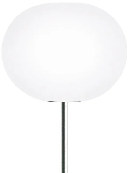 Flos Glo-Ball F2, stojací lampa z triplexového skla se stmívačem, stříbrná, 1x150W E27, výška 175cm