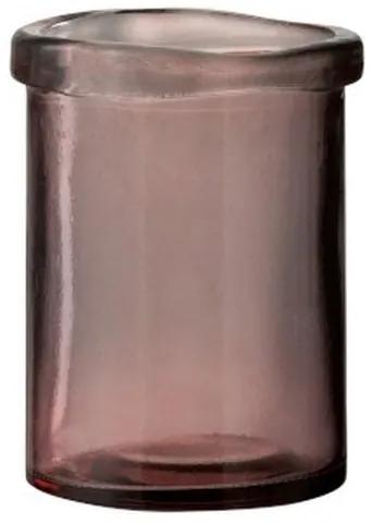 Růžová skleněná úzká váza Virginie - Ø 15*20 cm