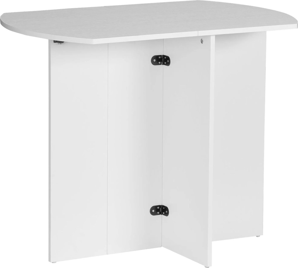 HOMCOM Skvělý Skládací Jídelní Stůl, Externí Skládací Stůl, Kuchyňský a Obývací Stůl dřevěný 90x60x74 cm, Bílý | Aosom