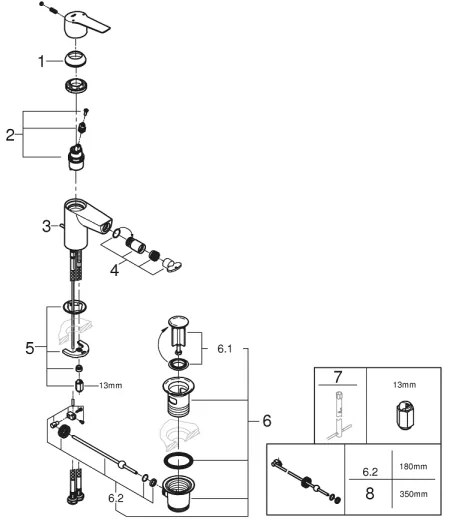 GROHE 32560002 - Bidetová baterie START velikost S lesklý chrom