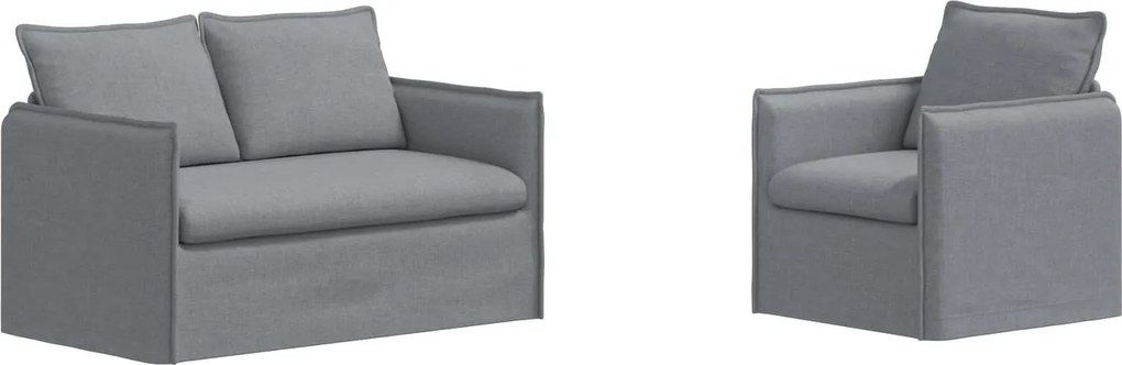 Set pohovek 2 ks Světle šedá Textil 3407523