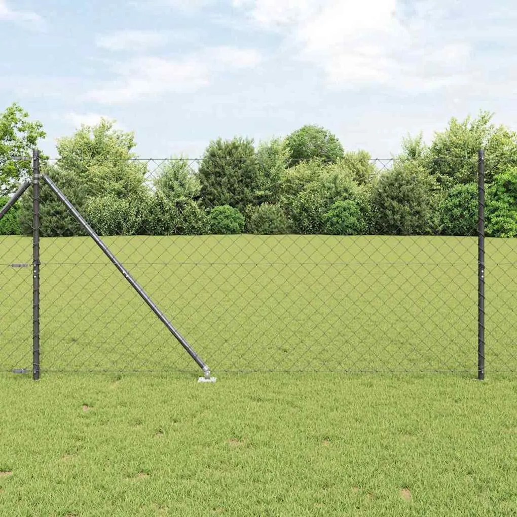 Řetězová plotová konstrukce s hroty 10 x 1,2 m Šedá Síťovina 3351186