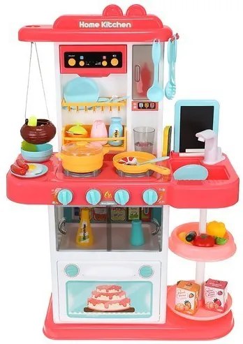 ISO Dětská kuchyňka XL se zvuky a tekoucí vodou, růžová, 9567