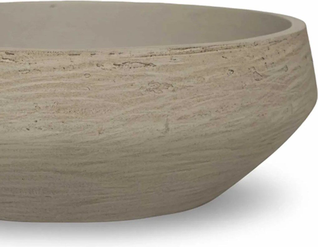 Dekorační mísa SKRELLE, vláknocement, 45x16 cm, béžová