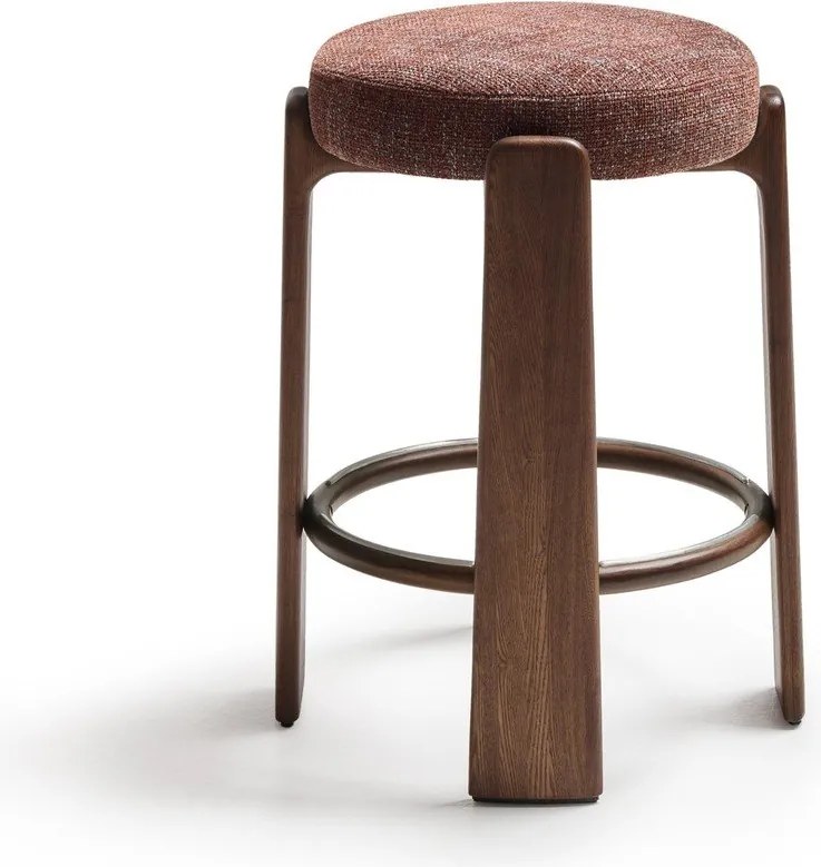 Hnědá/v tmavě přírodní barvě barová stolička z jasanového dřeva (výška sedáku 65 cm) Granite – Kave Home