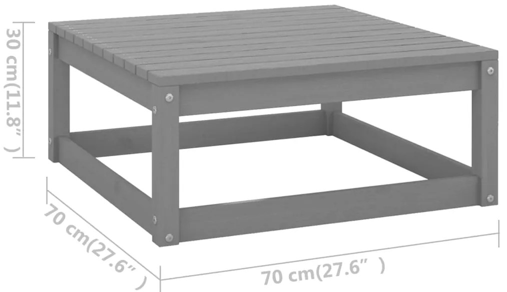 vidaXL Marketos 2dílná zahradní sedací souprava a podušky šedá masivní borovice