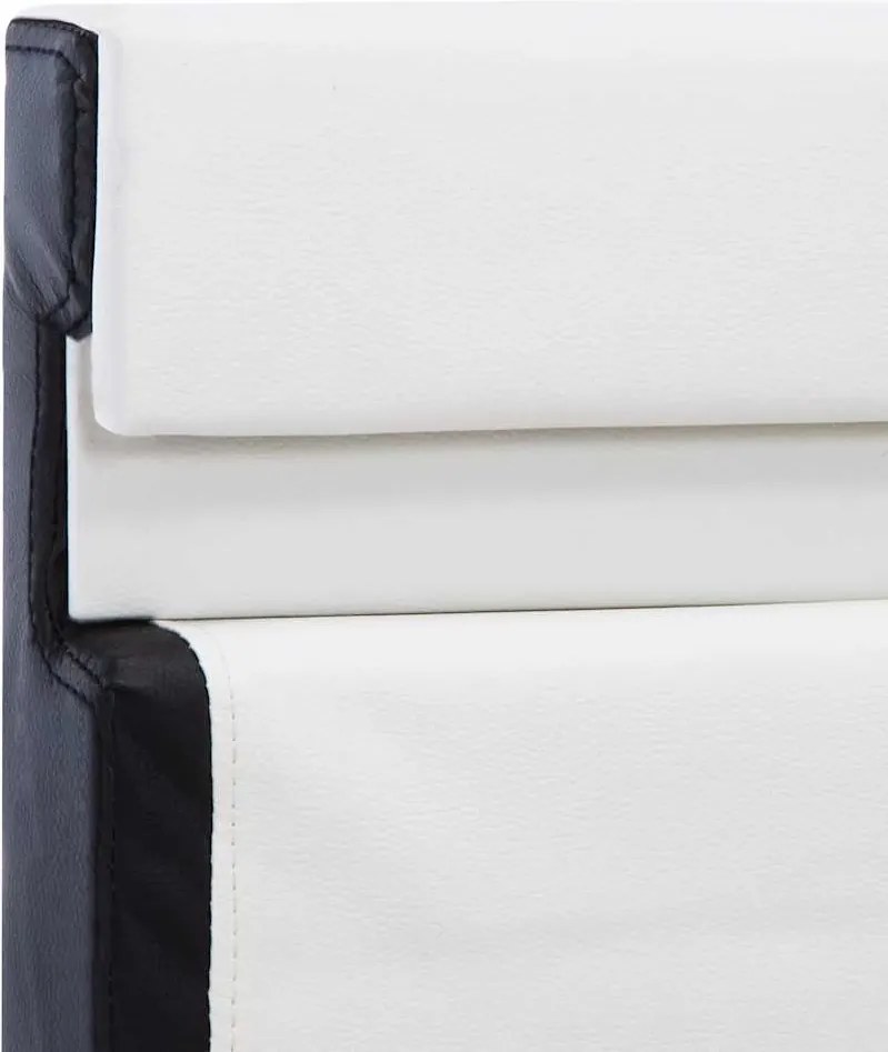 Rám postele s LED světlem bílý a černý umělá kůže 90 x 200 cm 280297