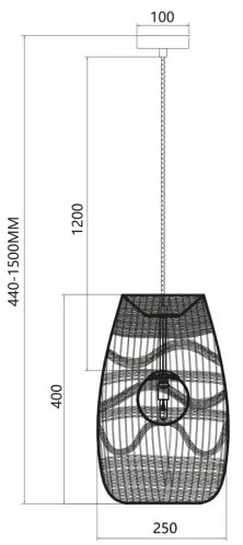 Lustr na lanku ARONA 1xG9/9W/230V pr. 25 cm ratan