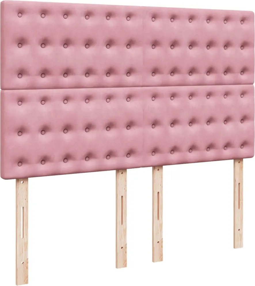 Box spring postel s matrací růžová 140x190 cm samet 3293223