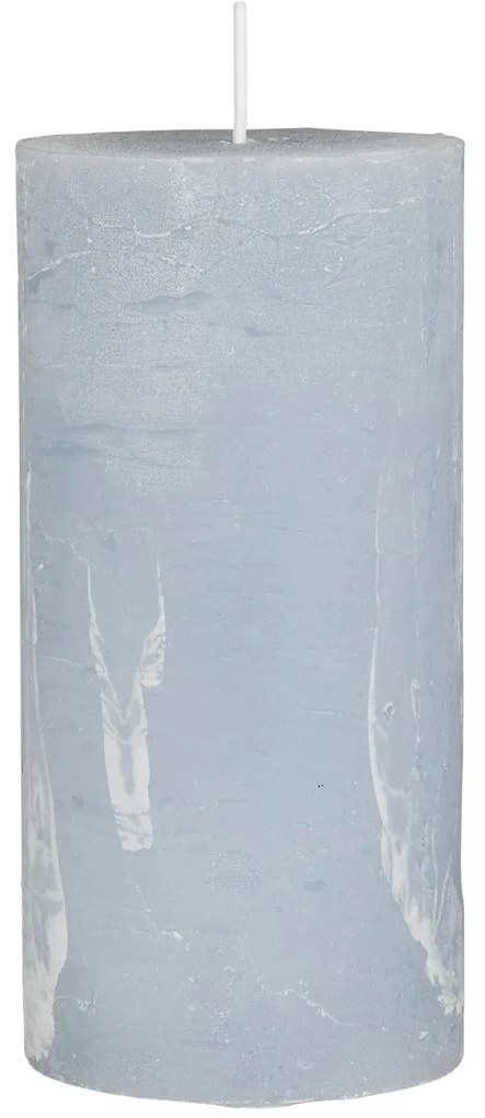 Ib Laursen Kulatá svíčka Rustic Dusty Blue 14 cm, modrá barva, vosk