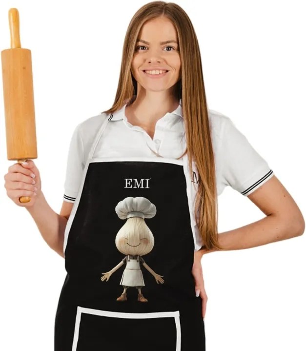 Kuchyňská zástěra Garlico EMI, černá
