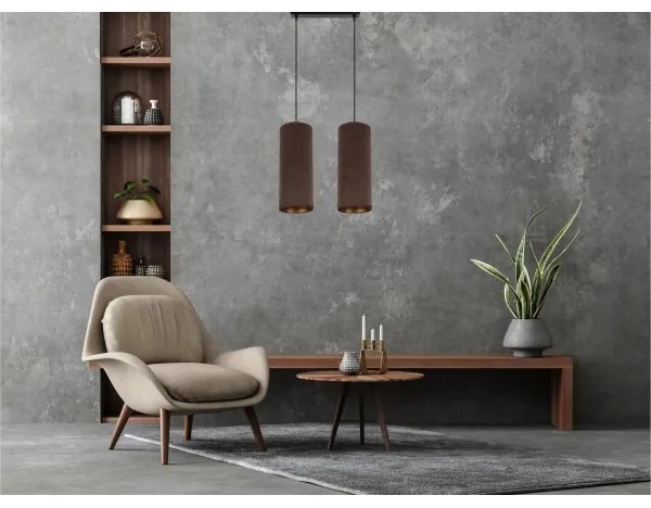 Lustr na lanku AVALO 2xE27/60W/230V hnědá/měděná