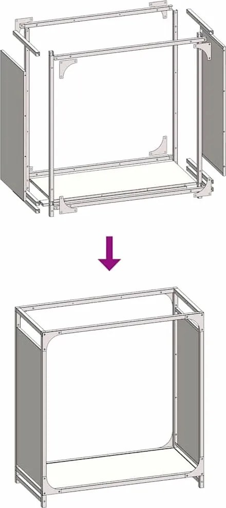 vidaXL Stojan na palivové dřevo Ocel válcovaná za studena [864201] Barva: antracitová