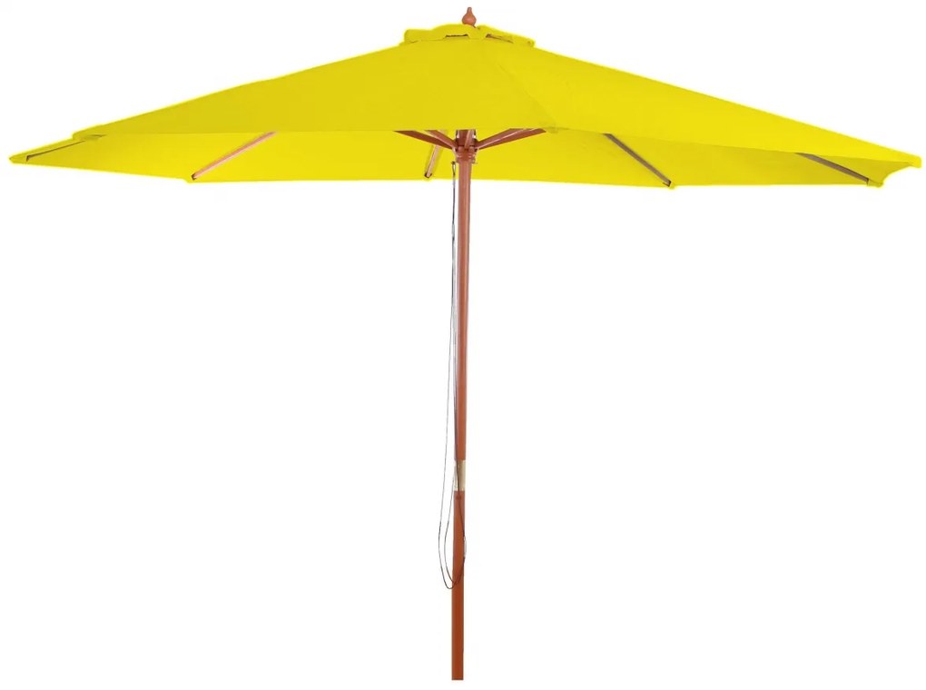 Slunečník Florida Ø 3,5m - polyester/dřevo - žlutá