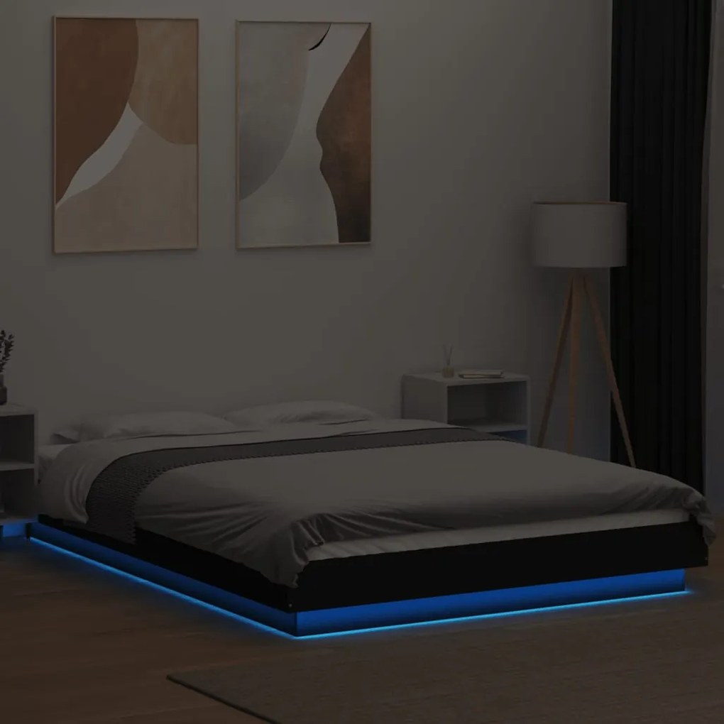 Rám postele s LED osvětlením černý 120x190 cm kompozitní dřevo 3281141