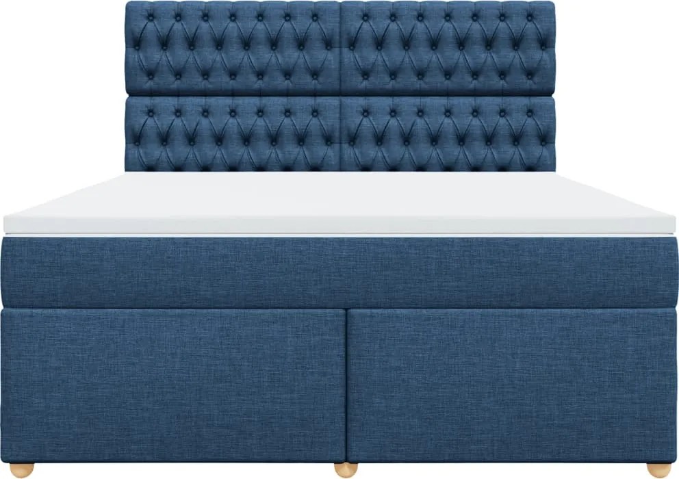 Box spring postel s matrací modrá 180x200 cm textil 3293672