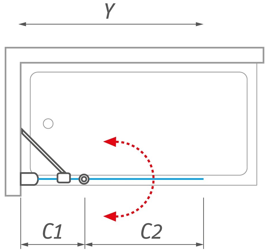 Roth Dvoudílná vanová zástěna TV2 Varianta: šířka: 98 cm, orientace: Uni - (TV2 - 732-9700000-00-02), Barva profilů a typ výplně: profily: brillant, výplň: transparent