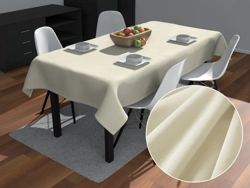 Biante Velký sametový obdélníkový ubrus Velvet Premium SVP-003 Smetanový 260x320 cm