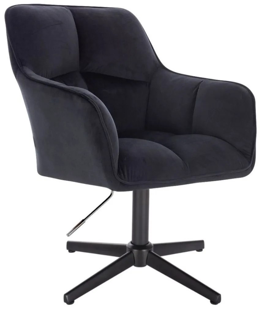 LuxuryForm DESIGN Otočné křeslo AMALFI VELUR na černém kříži - černé