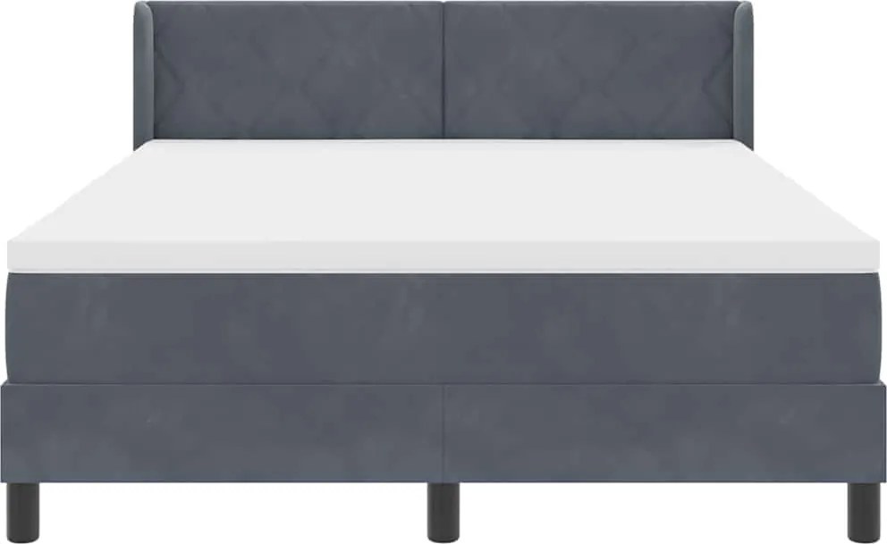 Postel s boxspringem s čelo Tmavě šedá 200 x 140 cm samet 3341523