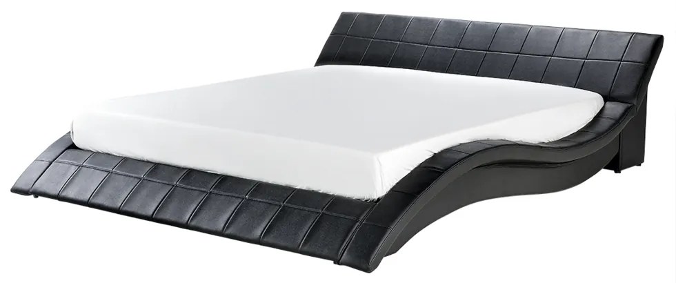 Vodní postel černá kožená 180x200 cm VICHY