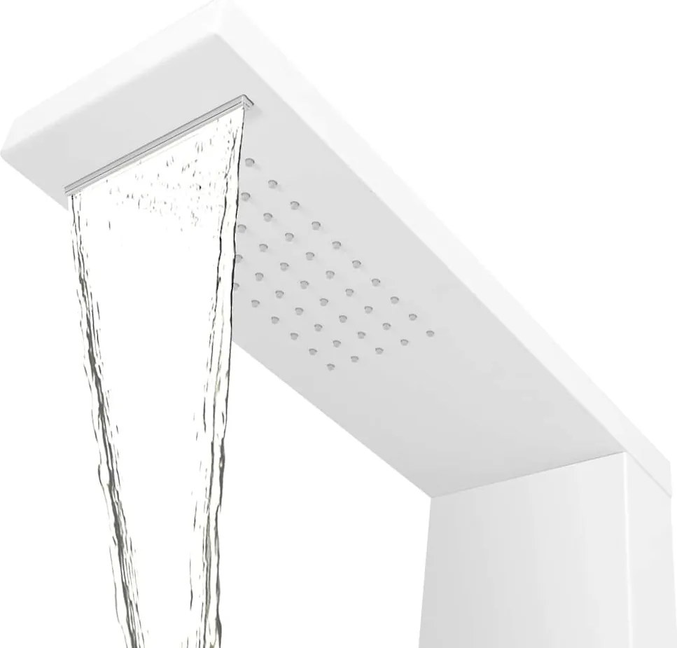 Sprchový panel set hliníkový matný bílý 142372