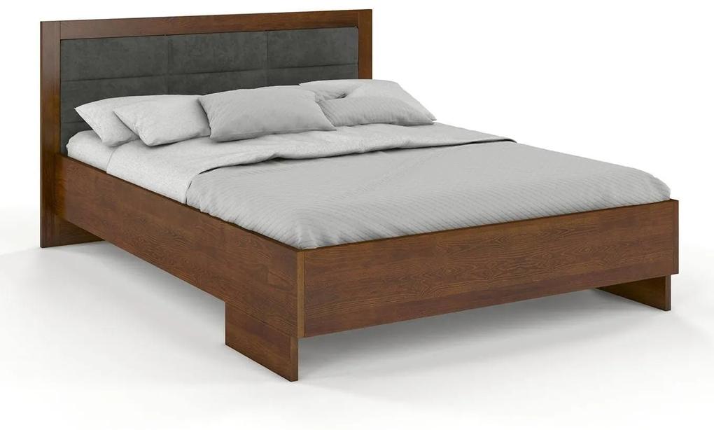 Zvýšená postel s čalouněným čelem - Kalmar - borovice,   , Borovice přírodní, 160x200 cm