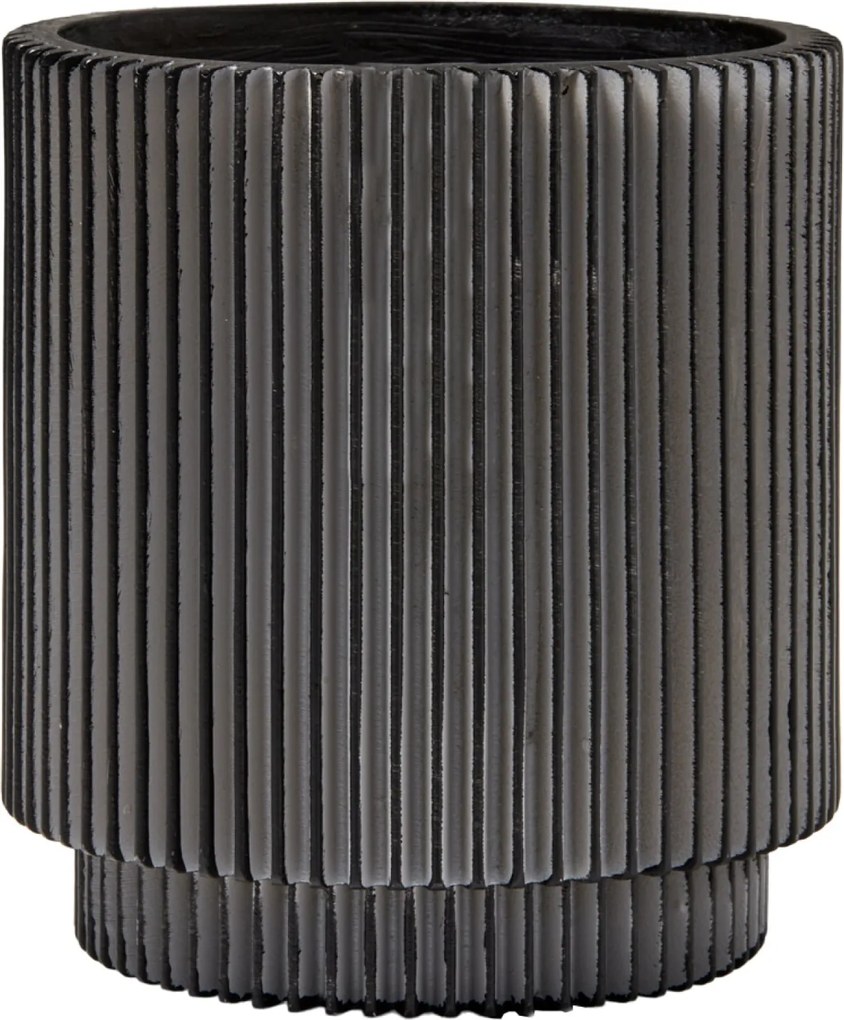 Capi Nature Groove Vase Cylinder Black Ø 19 cm / V 21 cm