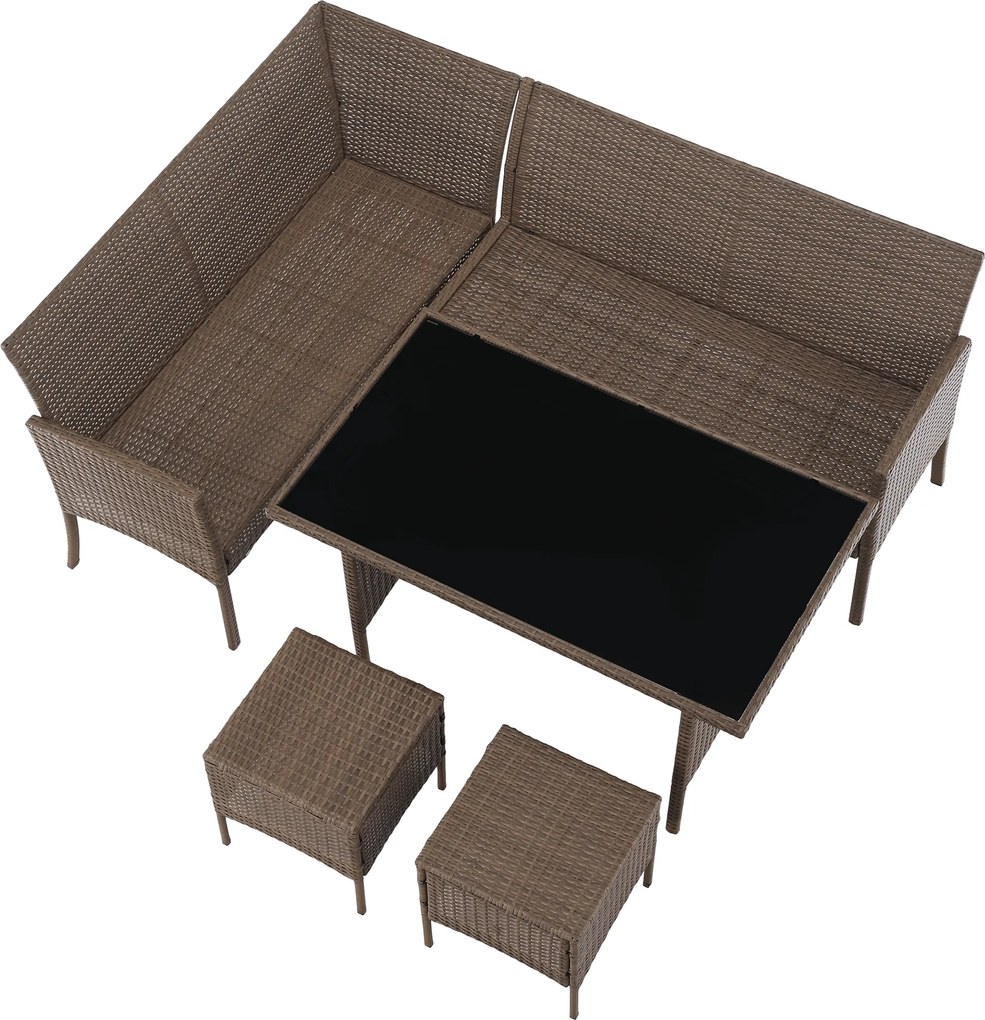 Zahradní ratanový set, přírodní/světle šedá, RANDI