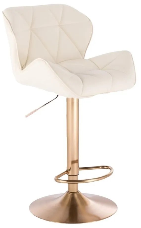 LuxuryForm DESIGN Barová židle MILANO na zlaté kulaté podstavě - krémová