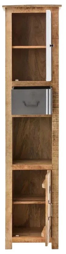 furniture-nabytek.cz - Masivní koupelnová vysoká skříňka Padma z mangového dřeva, lakovaná, vícebarevná – 43×35×180 cm