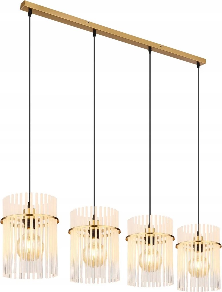 Závěsná lampa Gorley 4-bodová zlato-opálová 110 cm Globo Lighting