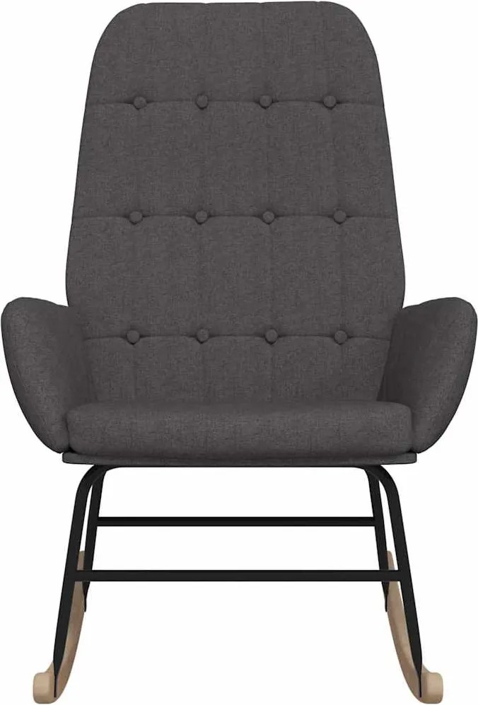 Houpací křeslo tmavě šedé textil 341254