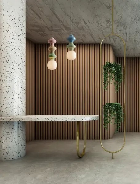 LED zeleno-modré designové svítidlo Clio