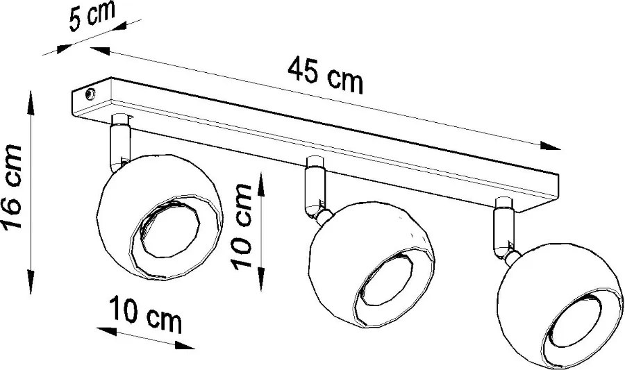 Sollux Lighting Stropní svítidlo OCULARE 3 černé
