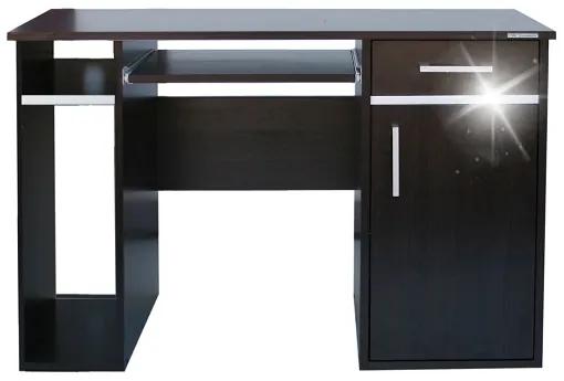 Moderní kancelářský počítačový stůl široký 120 cm s šuplíkem a skříňkou Dub světlý