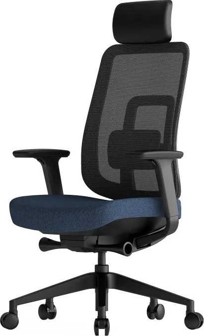 Office Pro Kancelářská ergonomická židle K42  SP – síť/ čalouněná, modrá