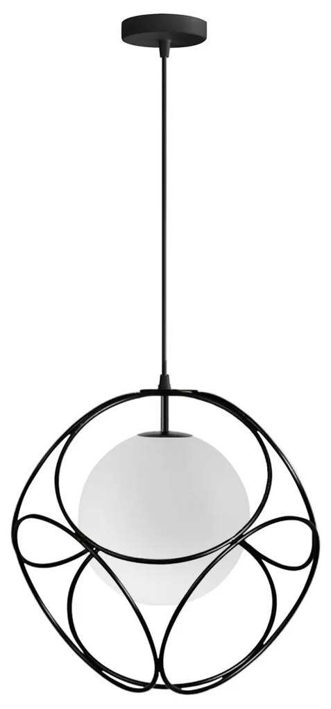 Závěsná lampa LA BELLE V černá/bílá
