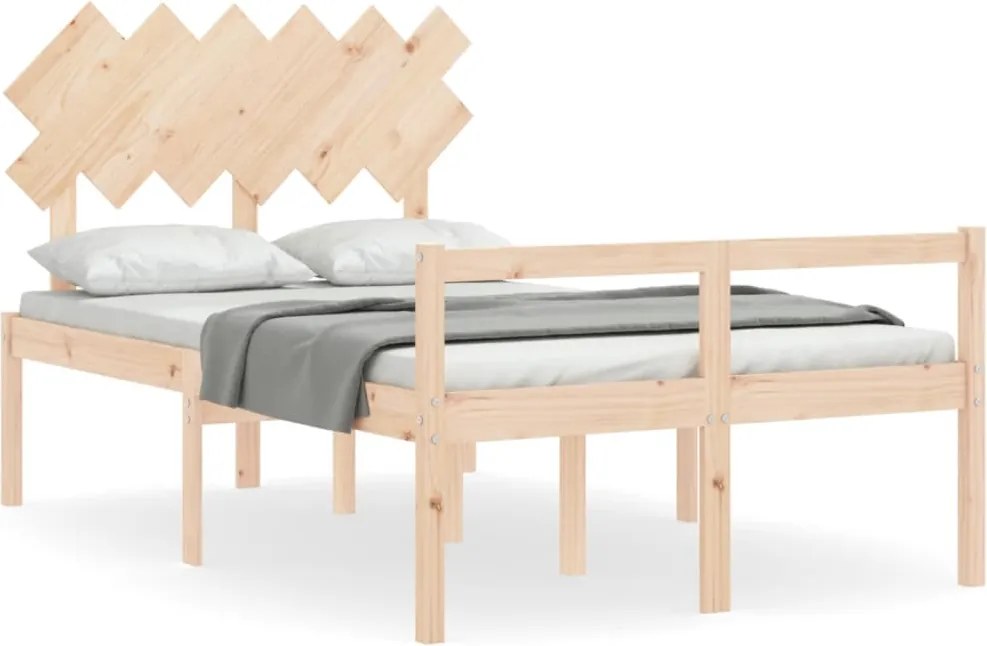 Postel s čelem pro seniory Small Double masivní dřevo 3195516