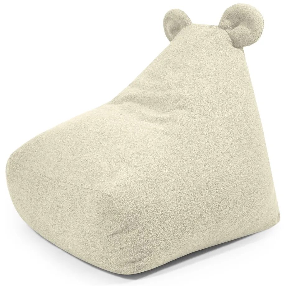 Krémový dětský sedací vak z textilie bouclé Snug 80 Bear – SLOWDOWN