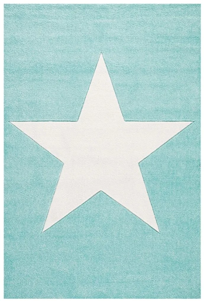 MAXMAX Dětský koberec STAR mátovo-bílý 160x230 cm